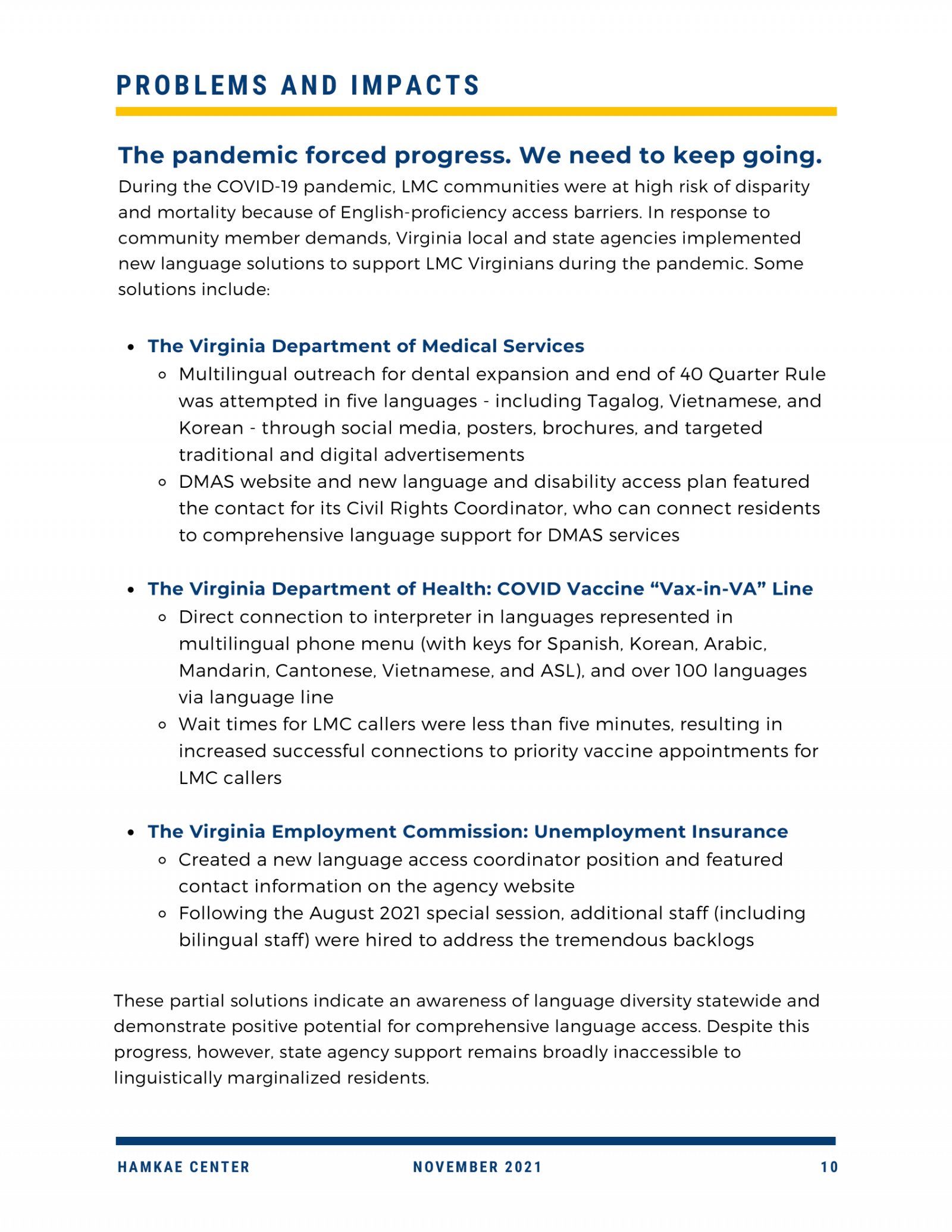 2021 Language Access Report – Hamkae Center